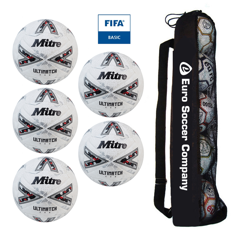 Tube of 5 Mitre Ultimatch Plus Hyperseam Match Footballs