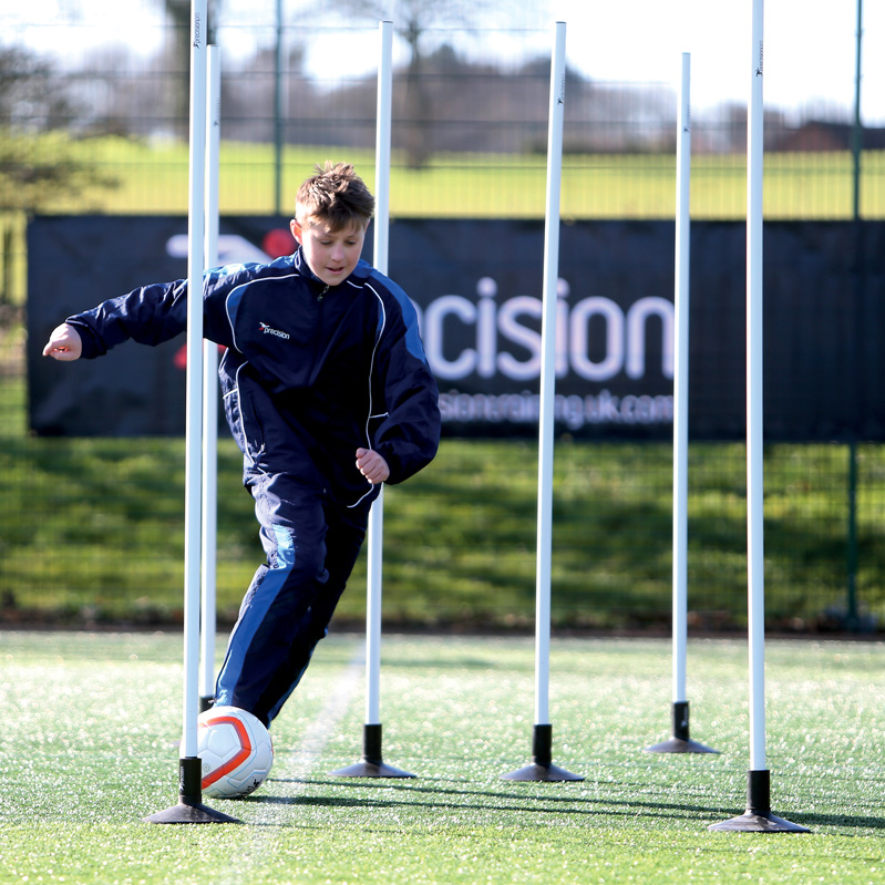 Precision Agility Boundary White Pole 12 Pack